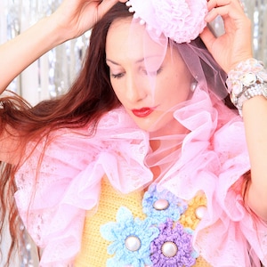 Valentine's Day Pink Lace Collar With Tulle - Neck Ruff - Elizabethan ...