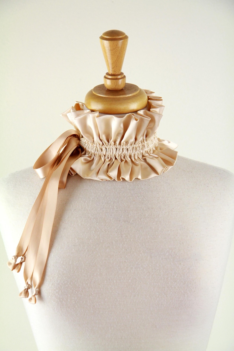Victorian Choker Collar in Champagne Satin Charmeuse - Edwardian ...