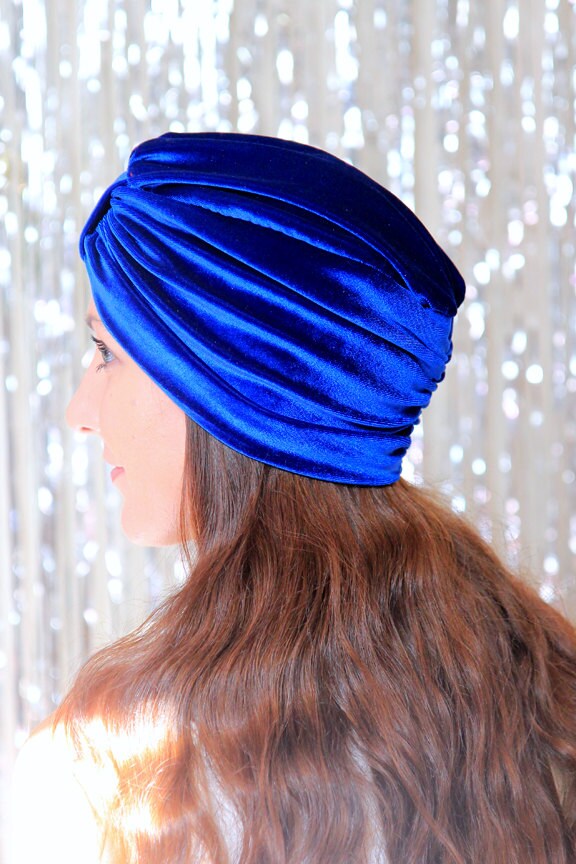 Velvet Turban Womens Fashion Hair Wrap in Royal Blue | Etsy