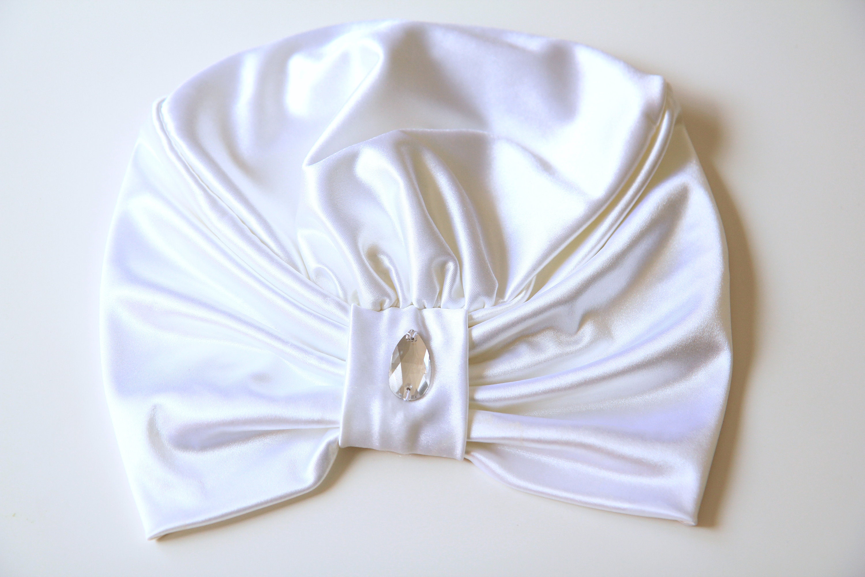 White Satin Turban - Wedding Turbans- Women’s Turban Headwrap With ...
