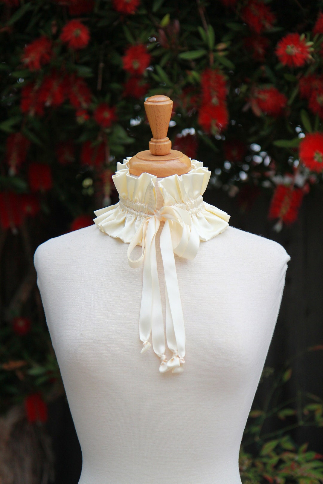 Victorian Collar in Ivory Satin Charmeuse - Balletcore Choker ...