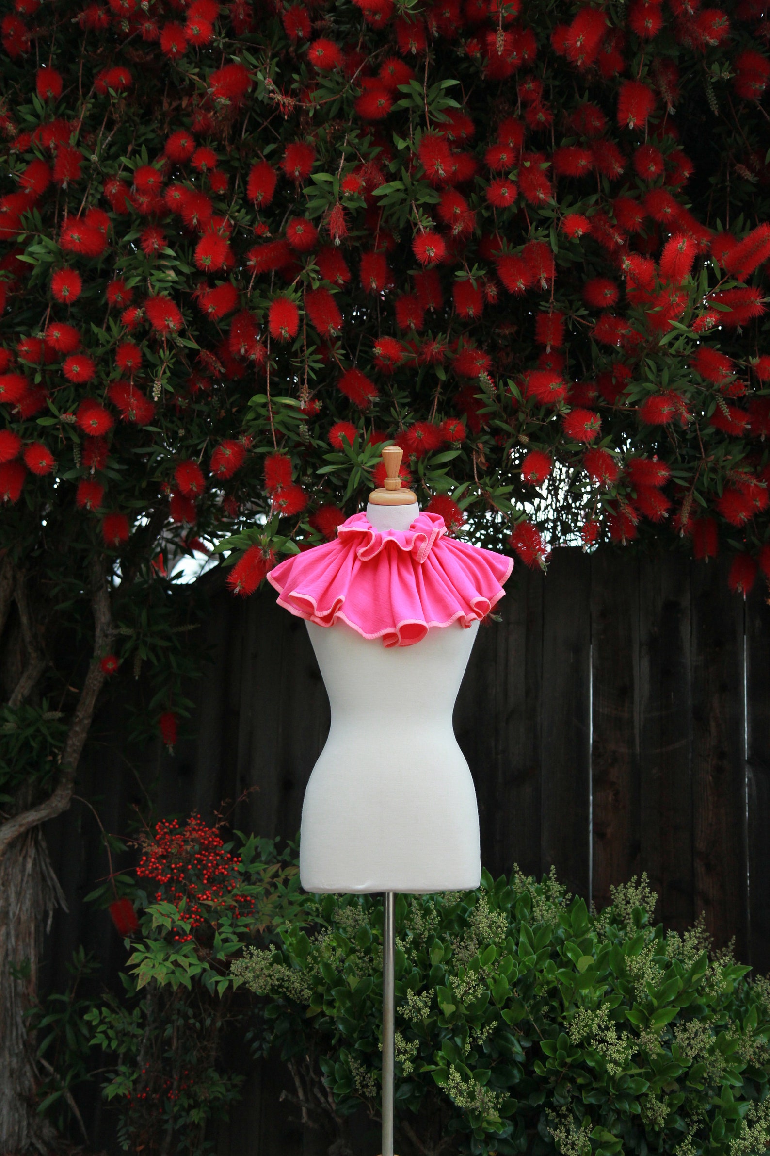 Hot Pink Circus Collar With Ruffles - Neck Ruffle or Bib Style Collar ...