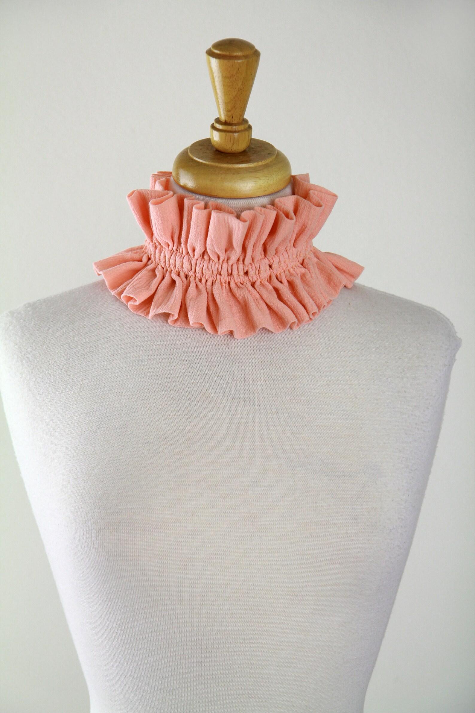 Peach Victorian Ruffle Collar - Edwardian, Regency or Elizabethan ...