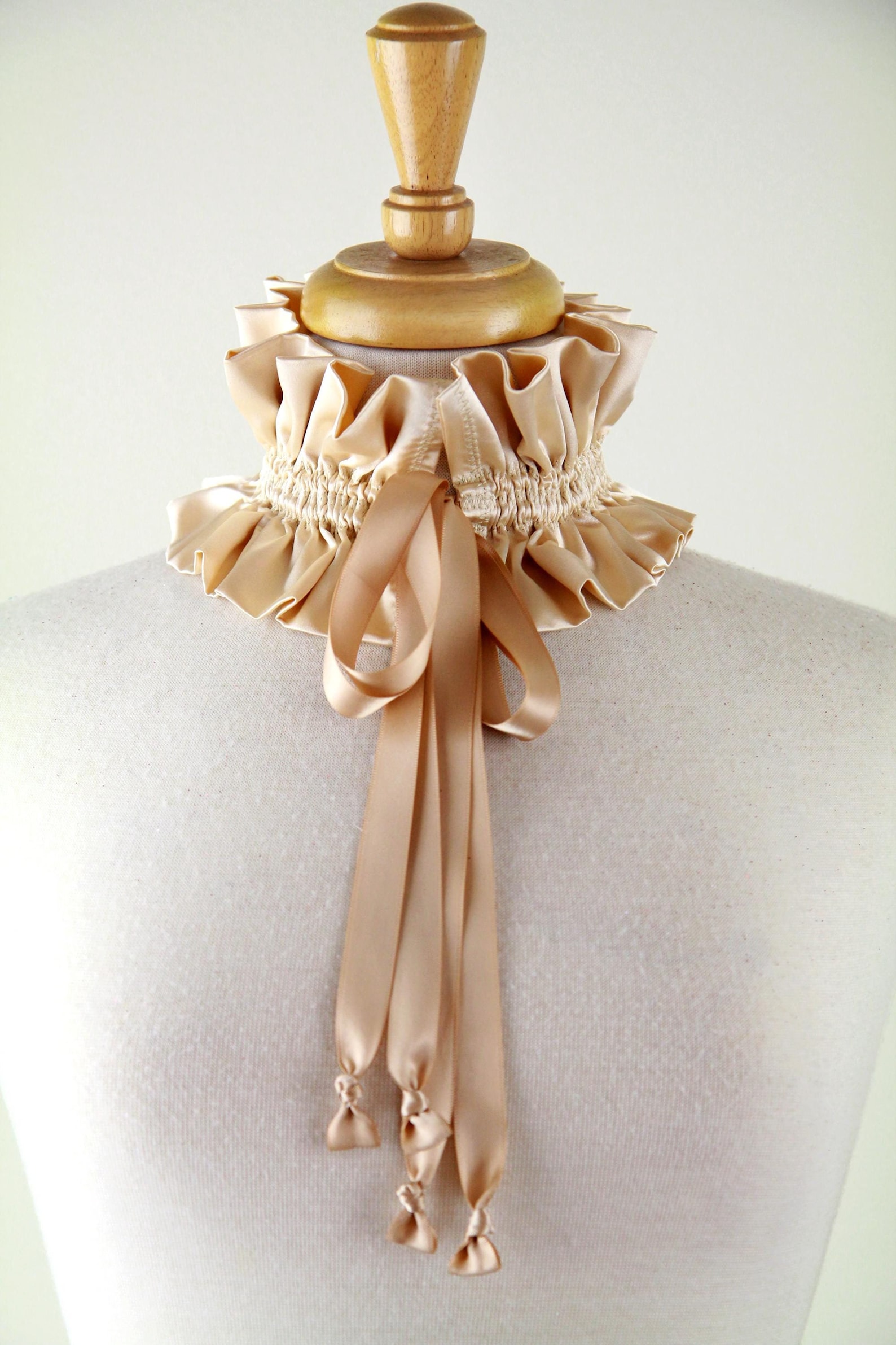 Victorian Choker Collar in Champagne Satin Charmeuse - Edwardian ...