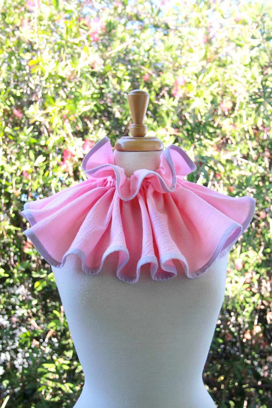 Clown Collar in Pink and Lavender Cotton Gauze - Circus or Cosplay ...
