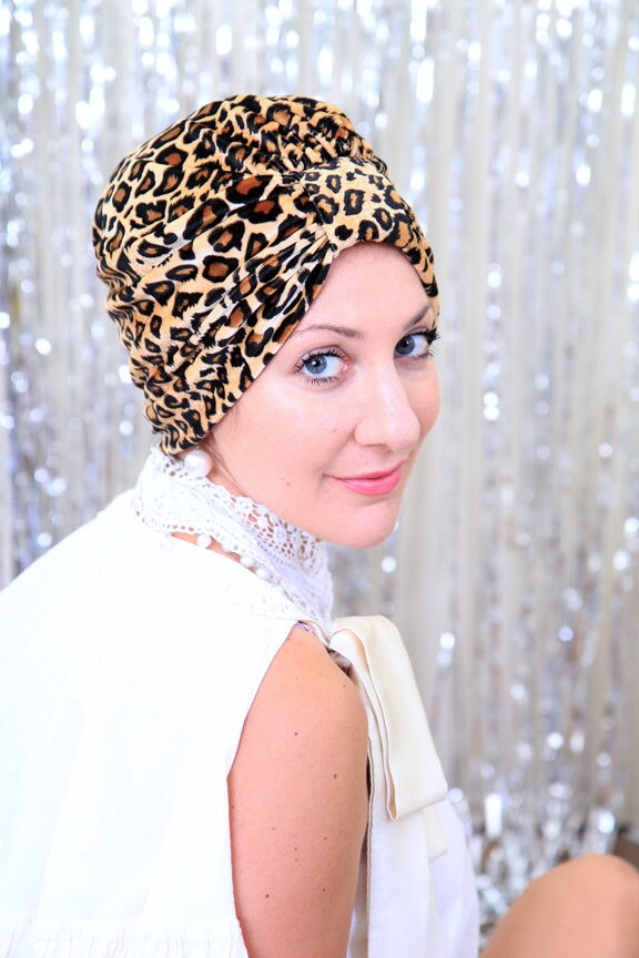 Leopard Print Turban in Velvet Womens Fashion Turbans | Etsy