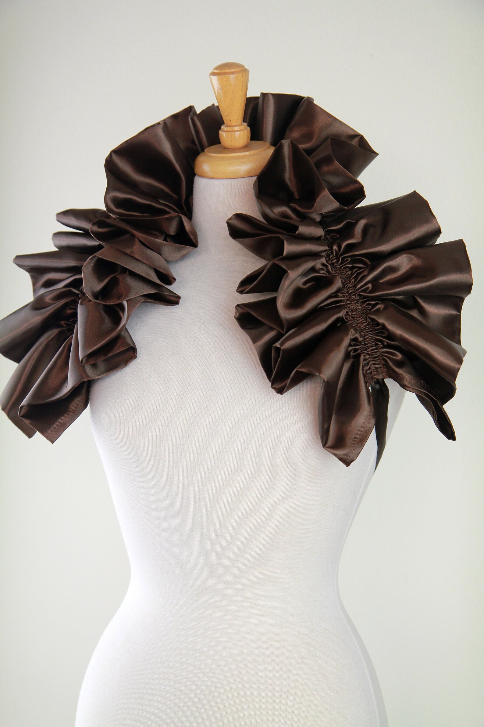 Chocolate Brown Satin Bolero, Shrug, Collar - Regency Costume or ...