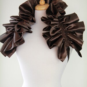 Chocolate Brown Satin Bolero, Shrug, Collar - Regency Costume or ...