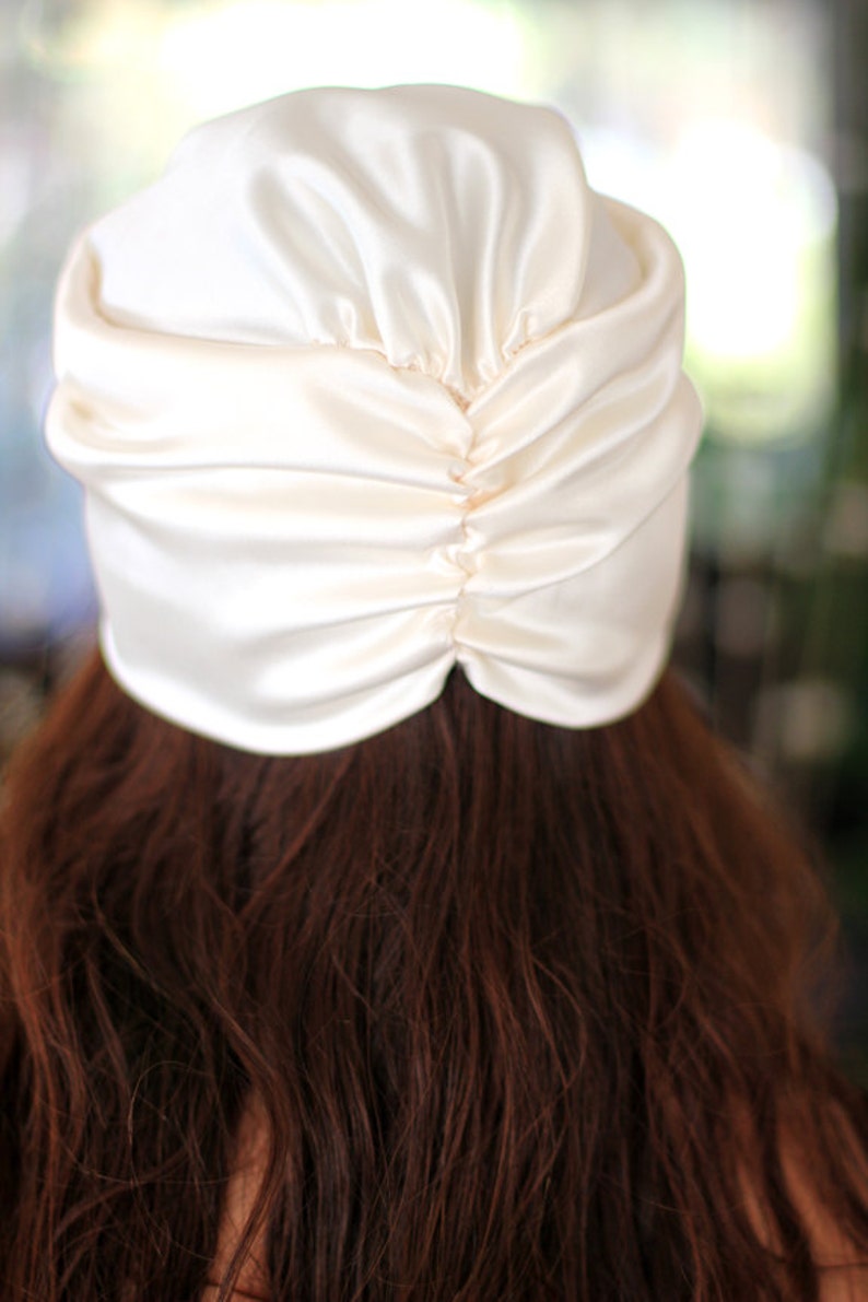 White Satin Turban - Wedding Turbans- Women’s Turban Headwrap With ...