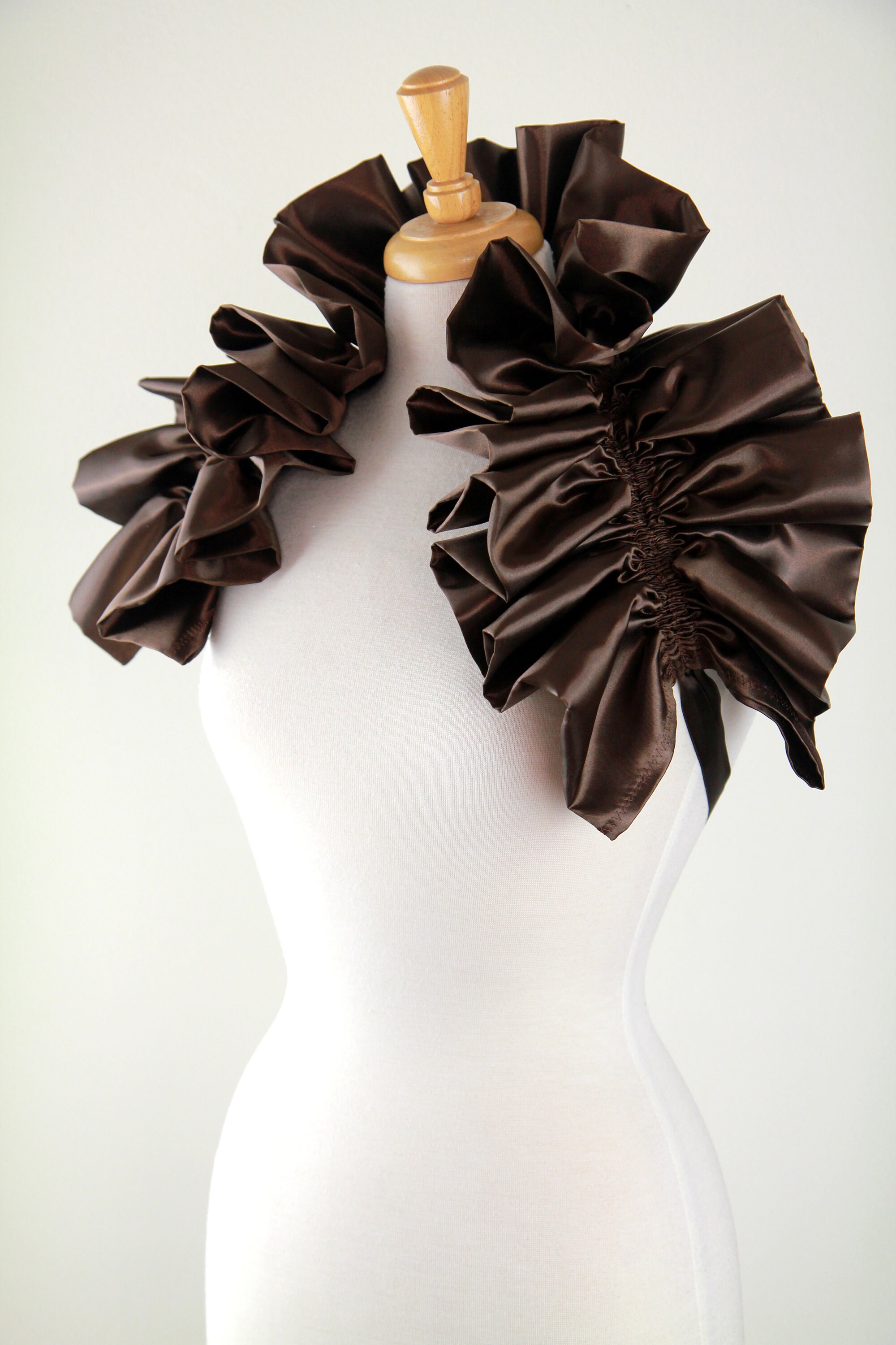 Chocolate Brown Satin Bolero, Shrug, Collar - Regency Costume or ...