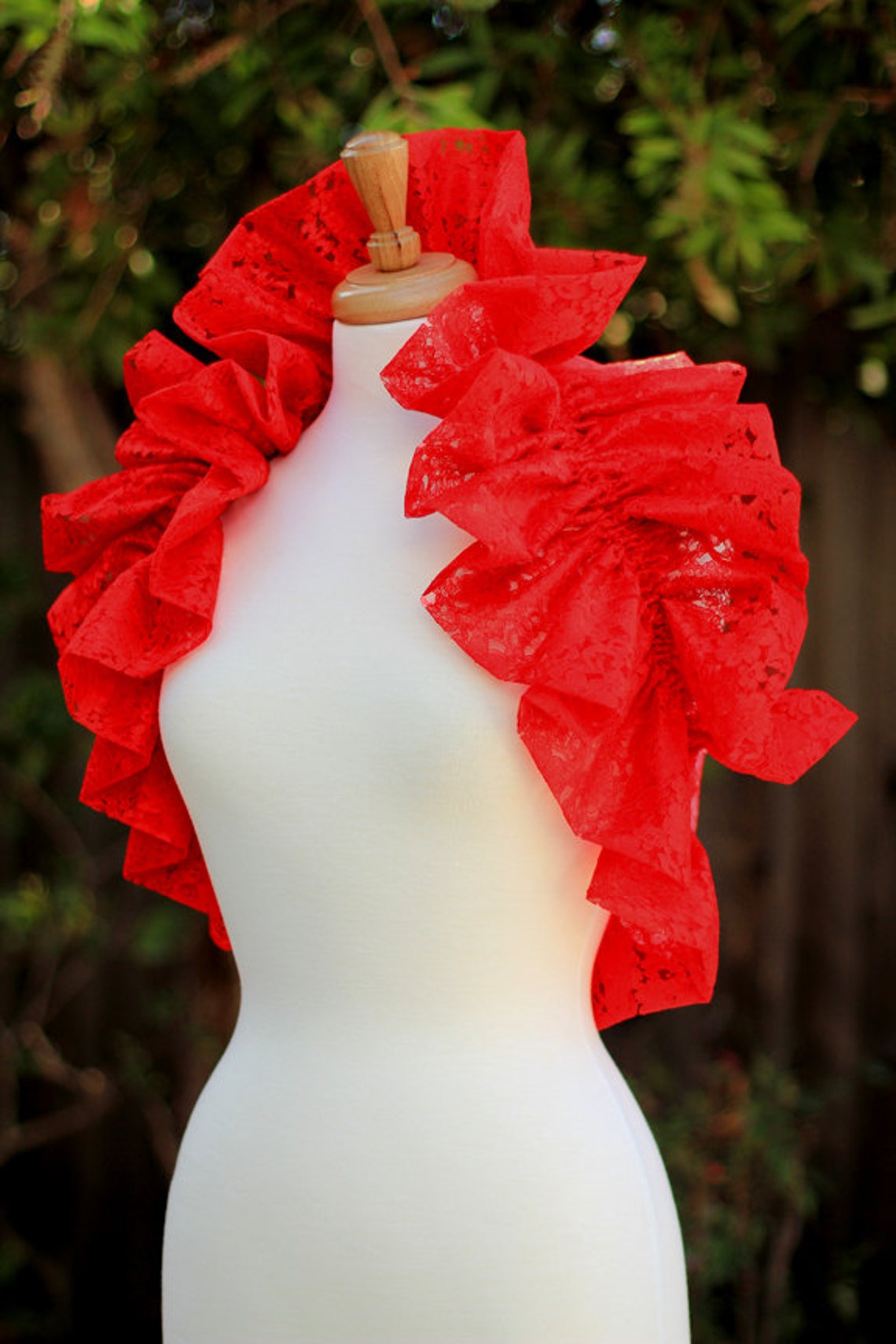 Red Lace Collar Fashion Neck Ruff for Burlesque or | Etsy