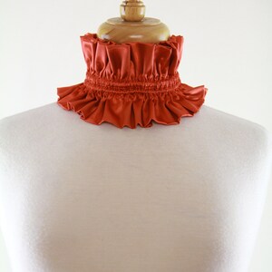 Victorian Collar in Rust Satin Charmeuse - Ballet-core Choker - Pumpkin ...