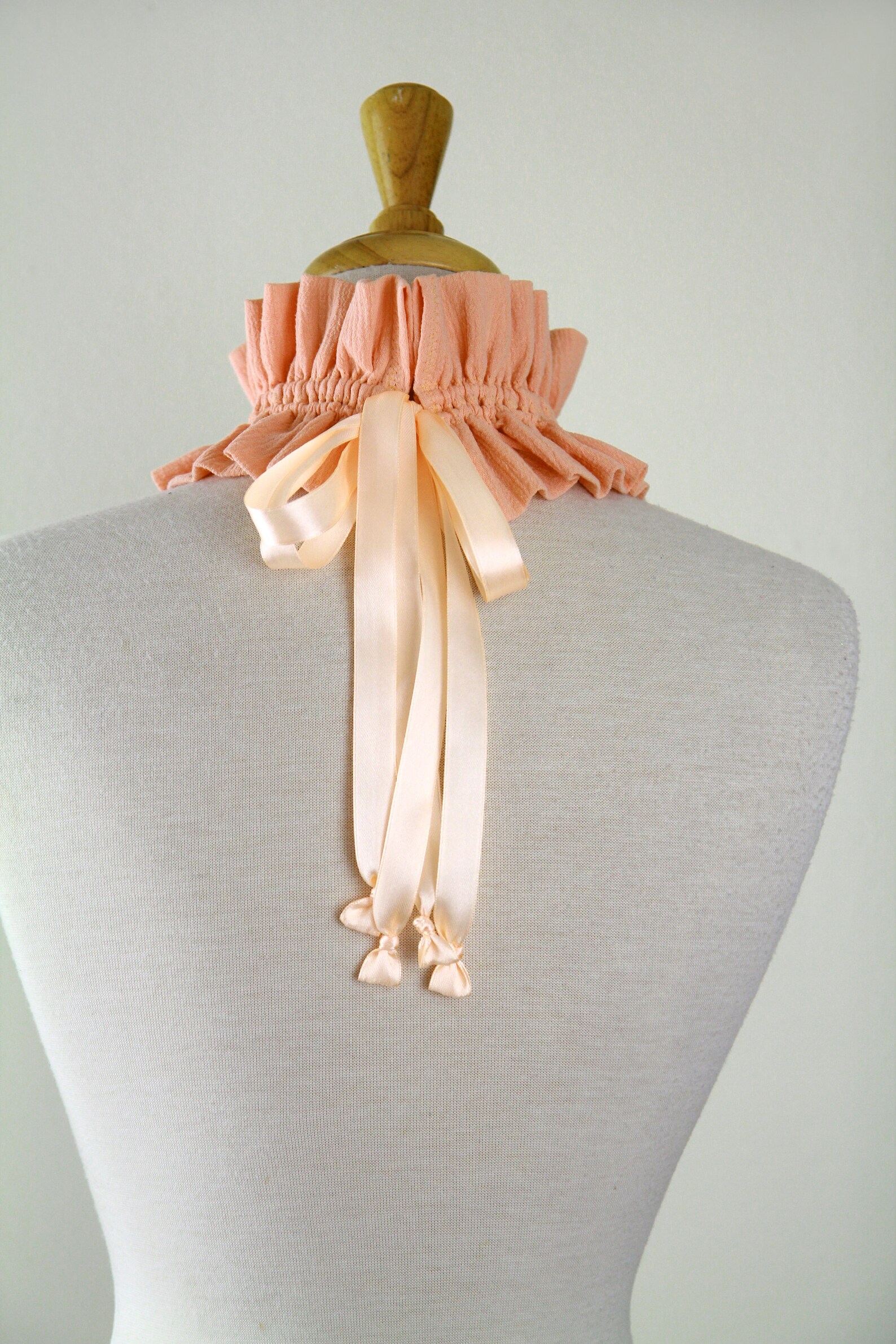 Peach Victorian Ruffle Collar - Edwardian, Regency or Elizabethan ...