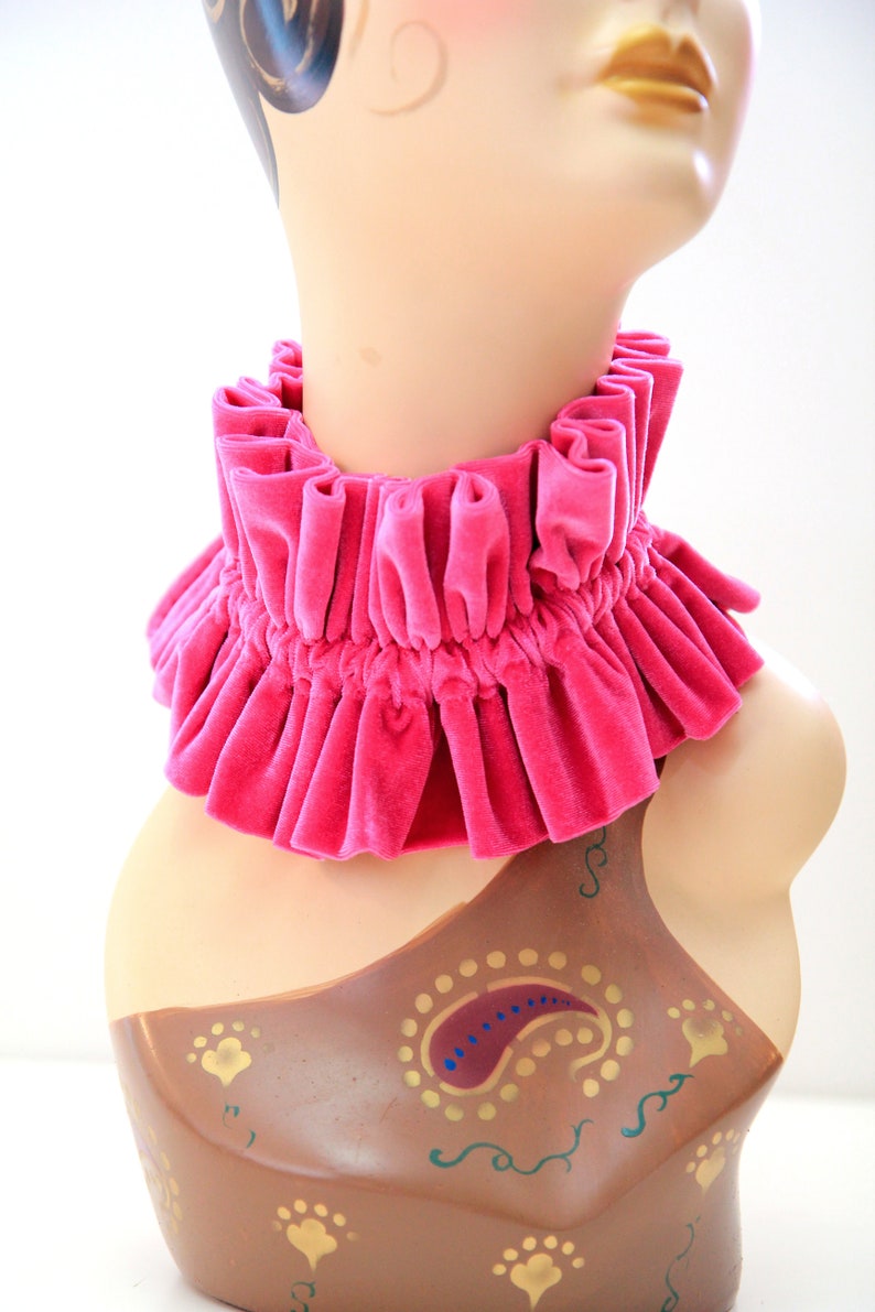 Hot Pink Velvet Collar Women's Neck Ruff Victorian - Etsy