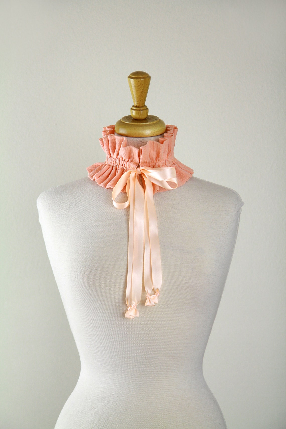 Peach Victorian Ruffle Collar - Edwardian, Regency or Elizabethan ...