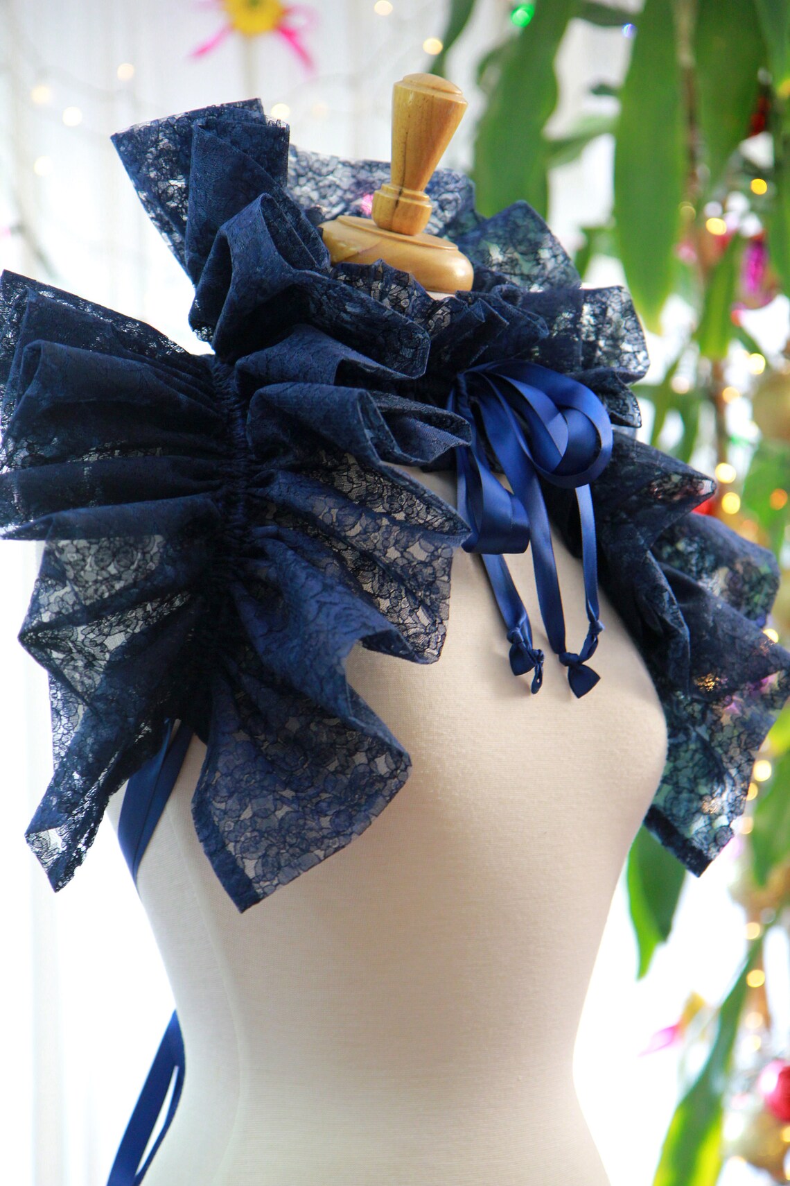 Victorian Navy Blue Lace Collar 2 Piece Set Including a | Etsy