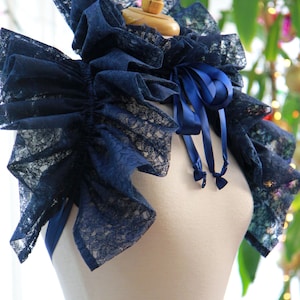 Victorian Navy Blue Lace Collar - 2 Piece Set - Including a Lace Choker ...