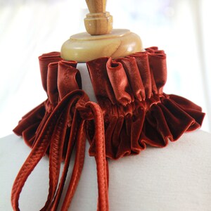 Rust Velvet Collar - Women's Neck Ruff - Victorian Style Fashion ...