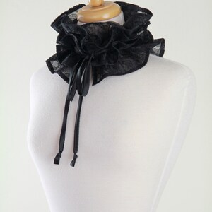 Victorian Collar in Black Lace - Edwardian, Regency, or Elizabethan ...