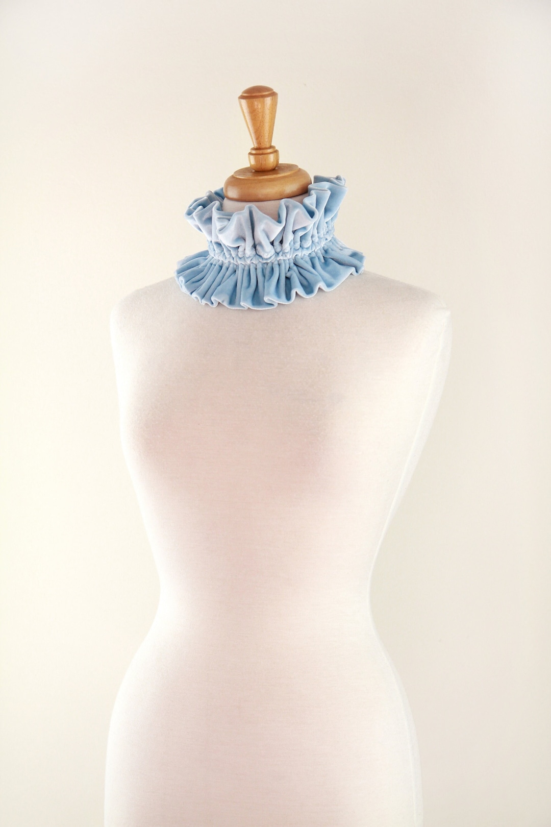 Pale Blue Velvet Collar - Victorian Style Choker, Neck Ruff, or Neck ...