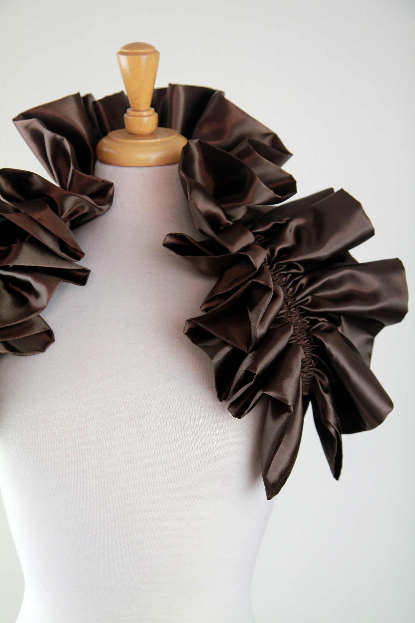 Chocolate Brown Satin Bolero, Shrug, Collar - Regency Costume or ...