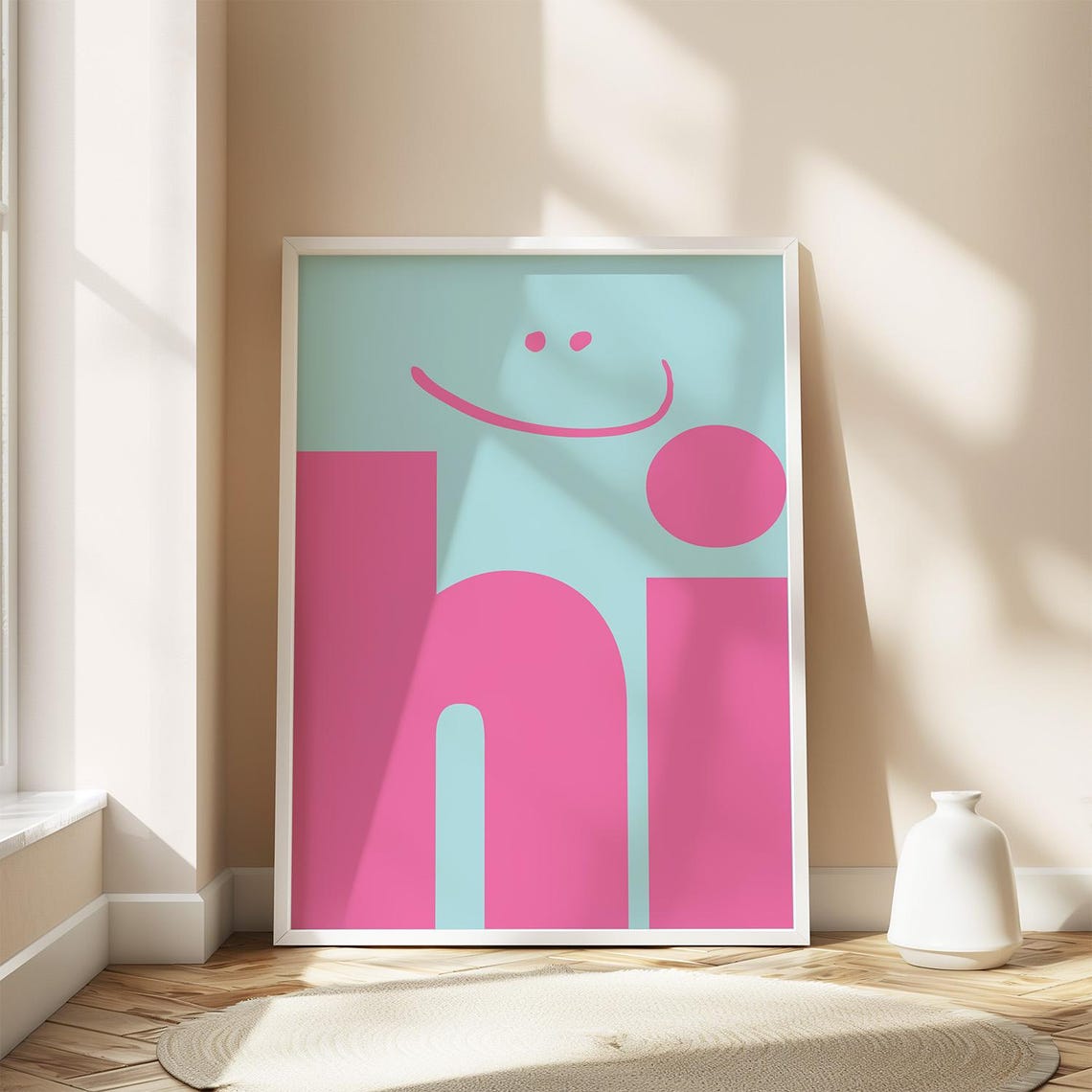 Hi Print, Poster, Smile Poster, Smiley, Welcome, Wall Art, Home Decor ...