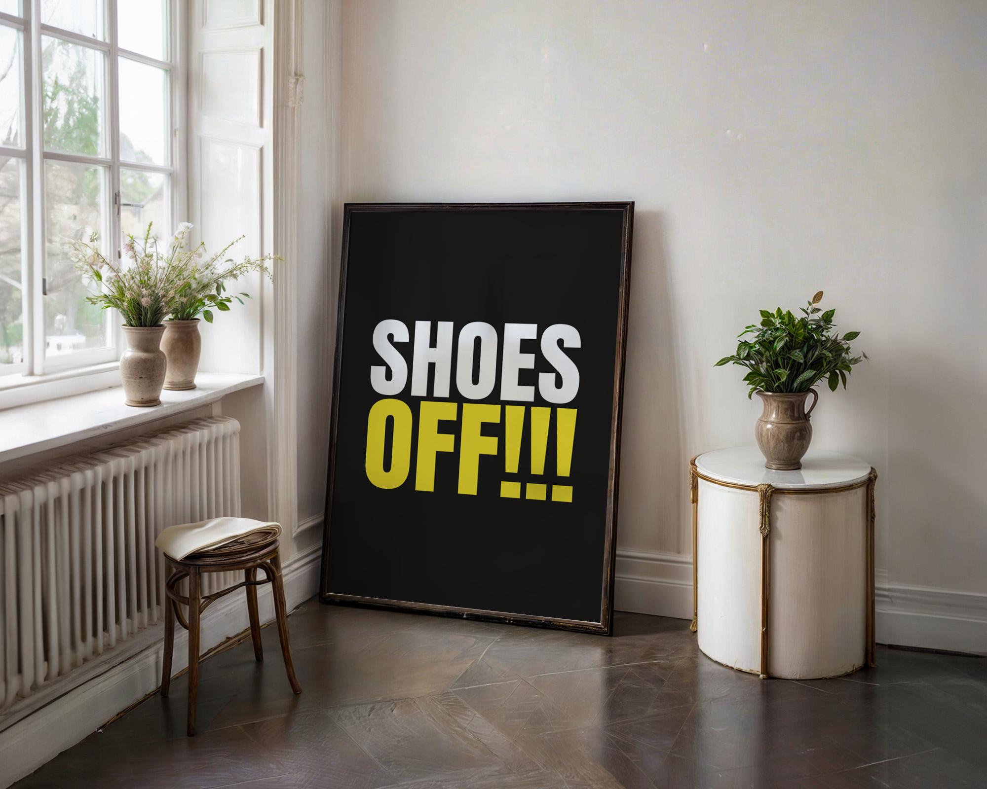 Shoes Off, No Shoes Sign, Typography Prints, Printable, Funny Poster ...