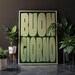 Buongiorno Poster Bold Font Typography Kitchen Wall Art, Green Trendy ...