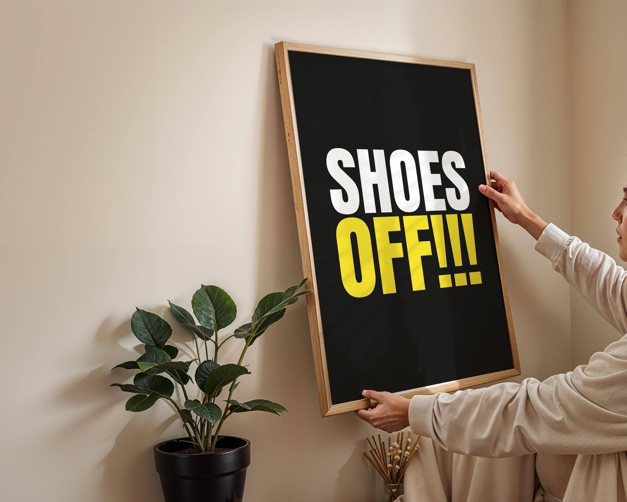 Shoes Off, No Shoes Sign, Typography Prints, Printable, Funny Poster ...