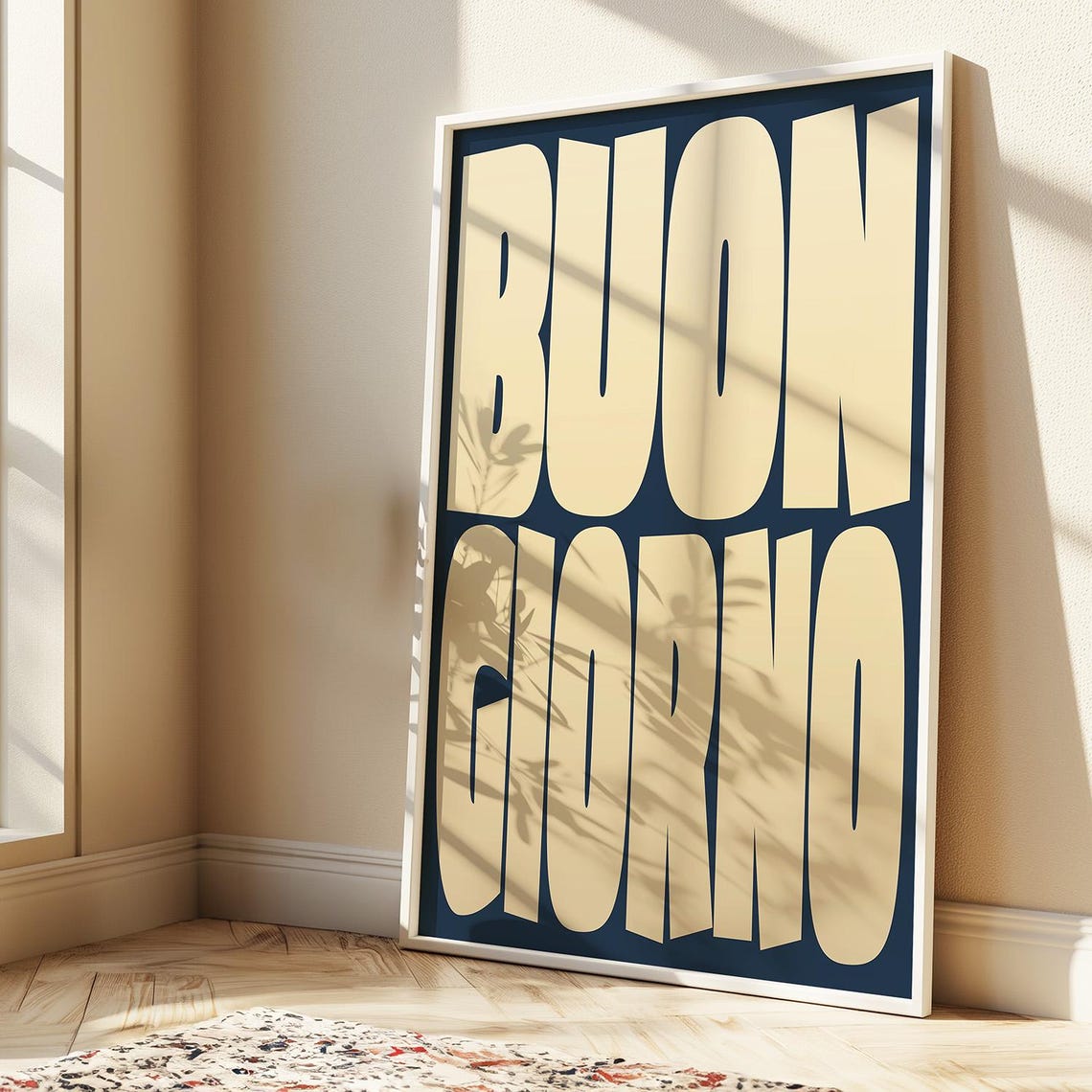 Buongiorno Poster Bold Font Typography Kitchen Wall Art, Trendy Italian ...