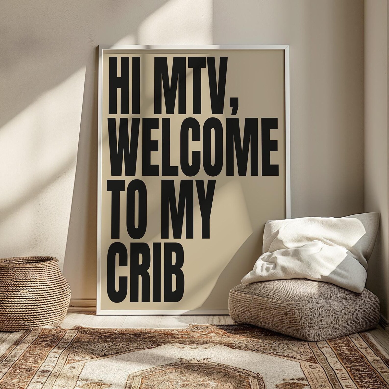 Hi MTV Welcome to My Crib, MTV Poster, New House Gift, Typography ...