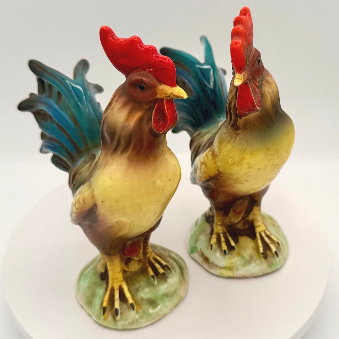 Vintage INARCO Pair of Roosters E-911 Pottery Porcelain 1950s Japan - Etsy