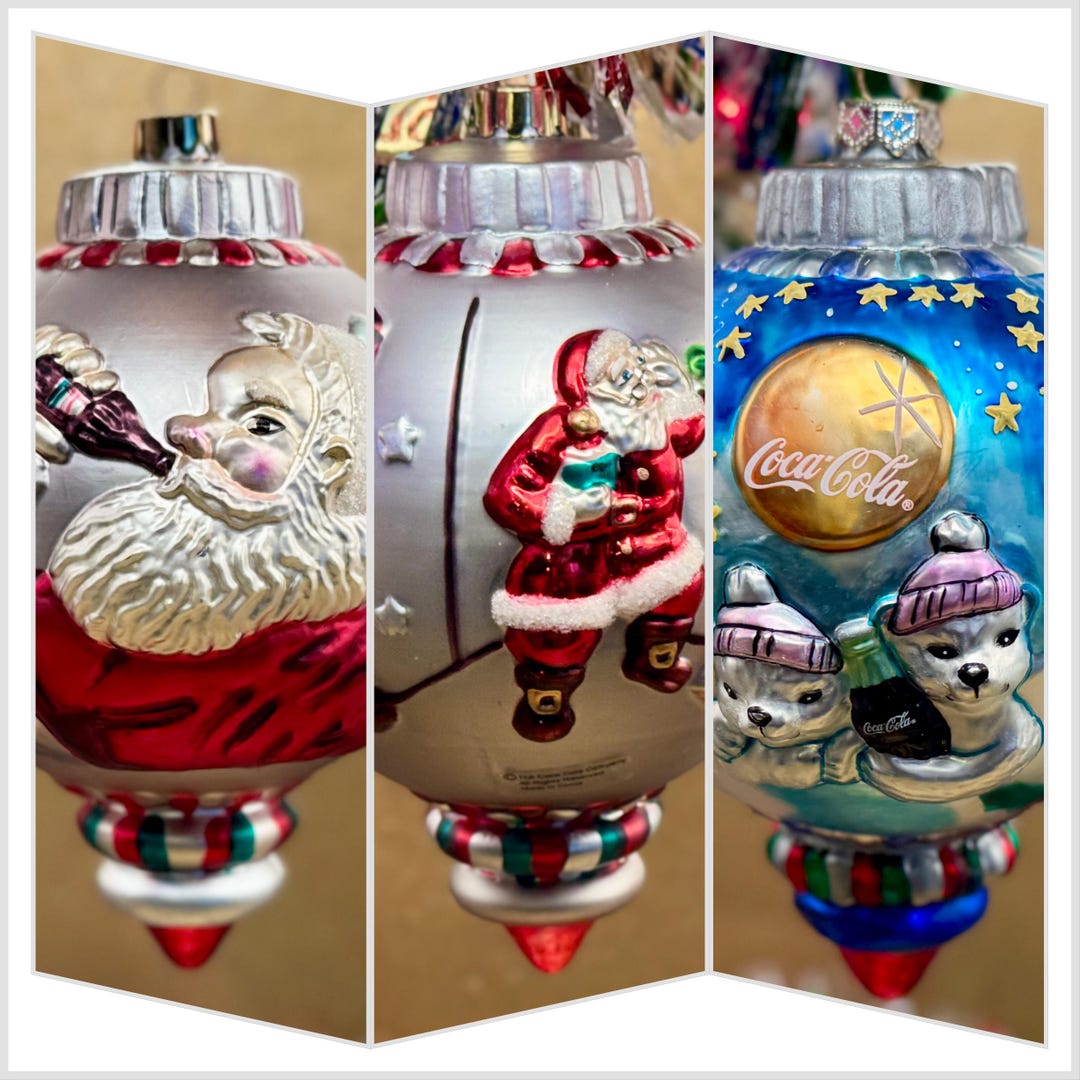 Vintage 2002/2003 Coca-cola Hand Blown Glass Collection Ornaments: a ...