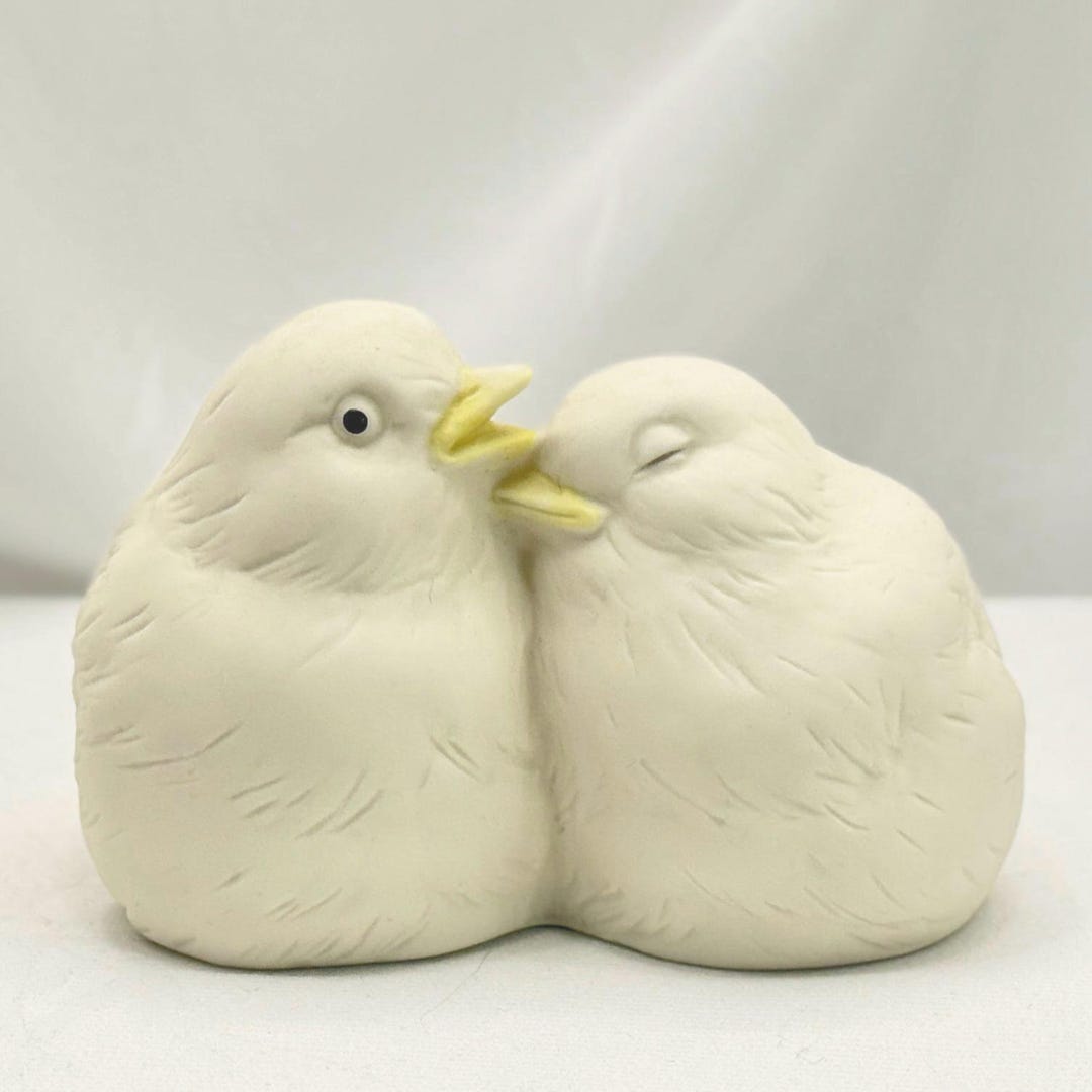 Vintage Dept 56 “snuggling Lovebirds” Porcelain Figurine – White Doves ...