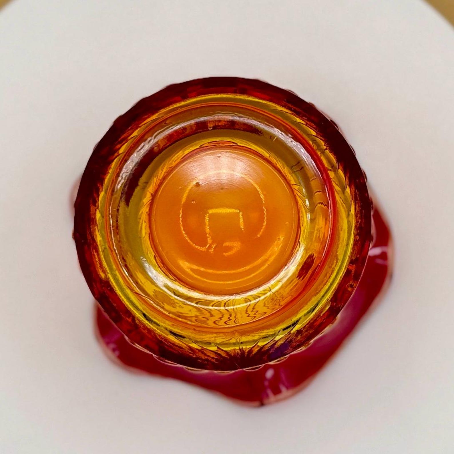 Vintage 1940s L.G. Wright Glass Amberina Wreathed Cherry Open Sugar ...