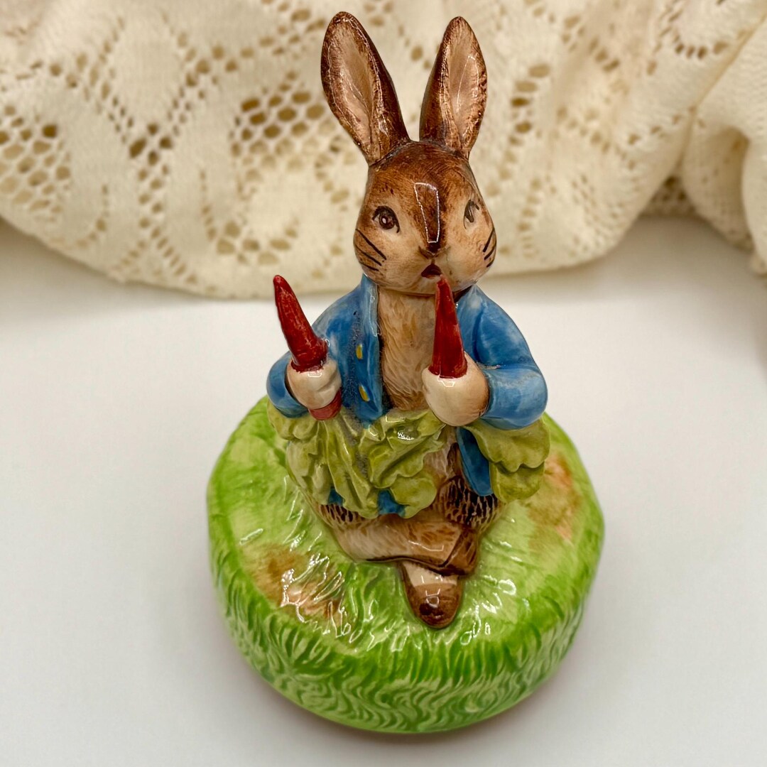 Vintage 1977 Beatrix Potter Peter Rabbit Music Figurine by Schmid ...