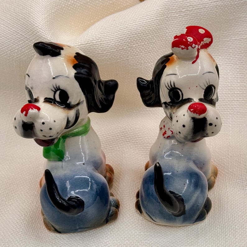 Vintage Anthropomorphic Artmark Circus Clown Dog Couple Salt & Pepper ...