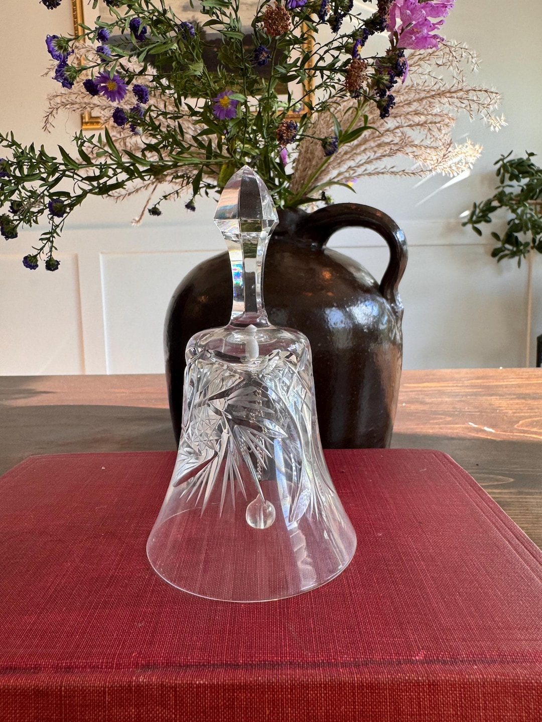 Vintage Crystal Dinner Bell|collectable Bell| Pinwheel Pattern|unique ...