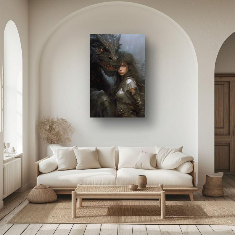 Frostscale Dragon Art Print: Mythical Woman Rider (digital Download) - Etsy