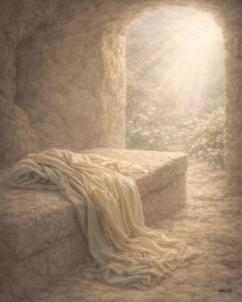 Empty Tomb Christian Art Print, Easter Resurrection Wall Art (digital ...