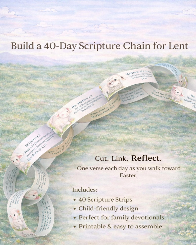 40-day Lent Scripture Countdown Chain, Family Devotional Activity ...