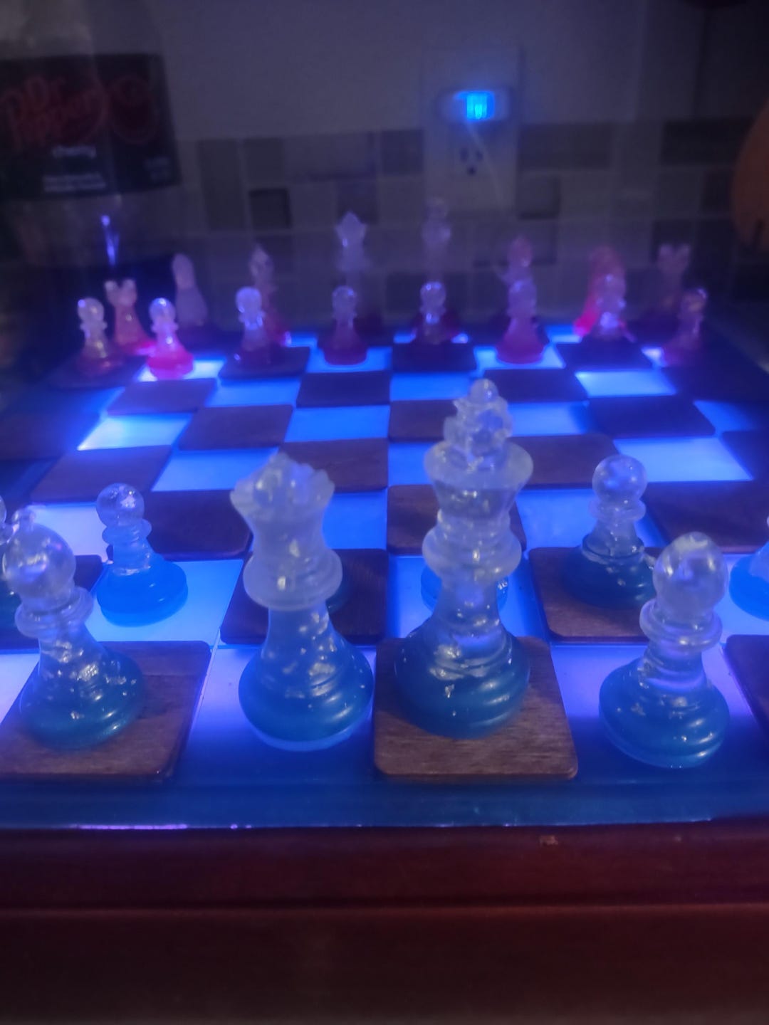 LED Lit up Chess Set Made With a Jewelry Box - Etsy
