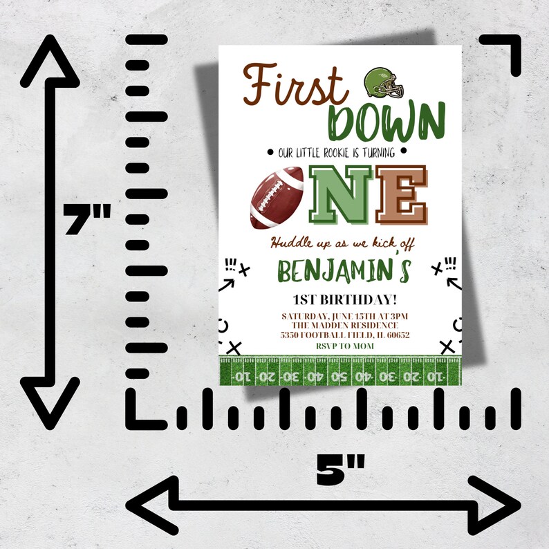 Editable Football First Birthday Party Invitation Template| Football ...