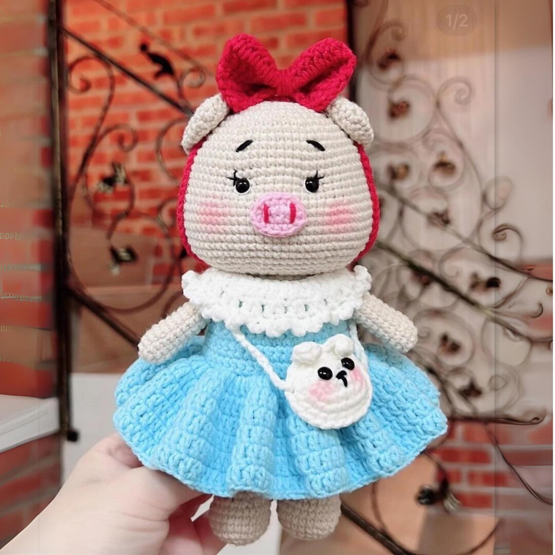 CROCHET PIG in Clothes Pdf Pattern, Amigurumi Plush Piggy Tutorial - Etsy
