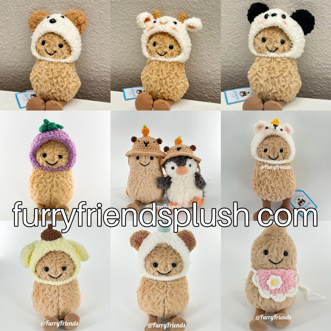 Handmade Jellycat Amuseble Peanut/small Peanut Penguin Hat Outfit ...