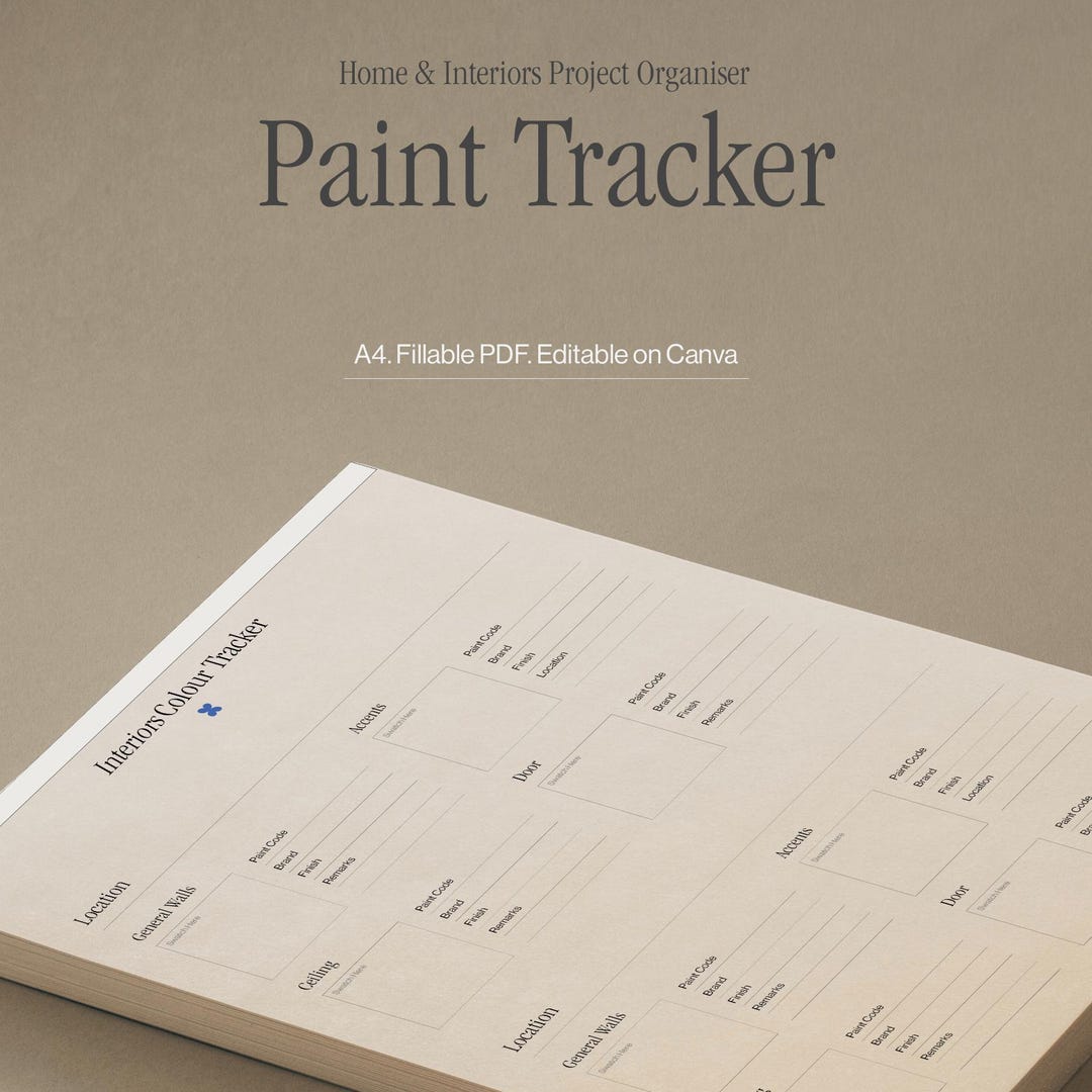 Paint Planner Tracker | Organise Home Paint Colour Palette Schemes ...