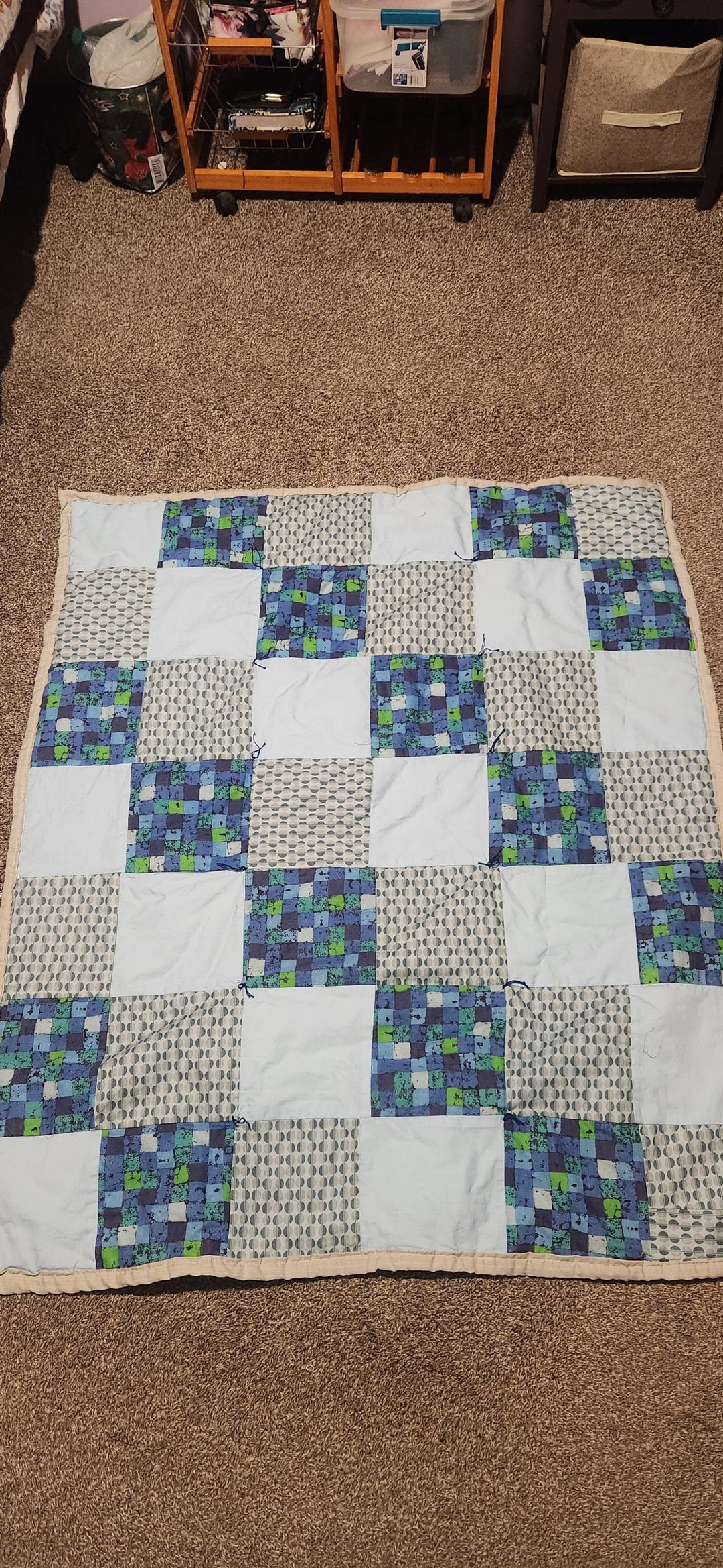 Blue Block Quilt - Etsy