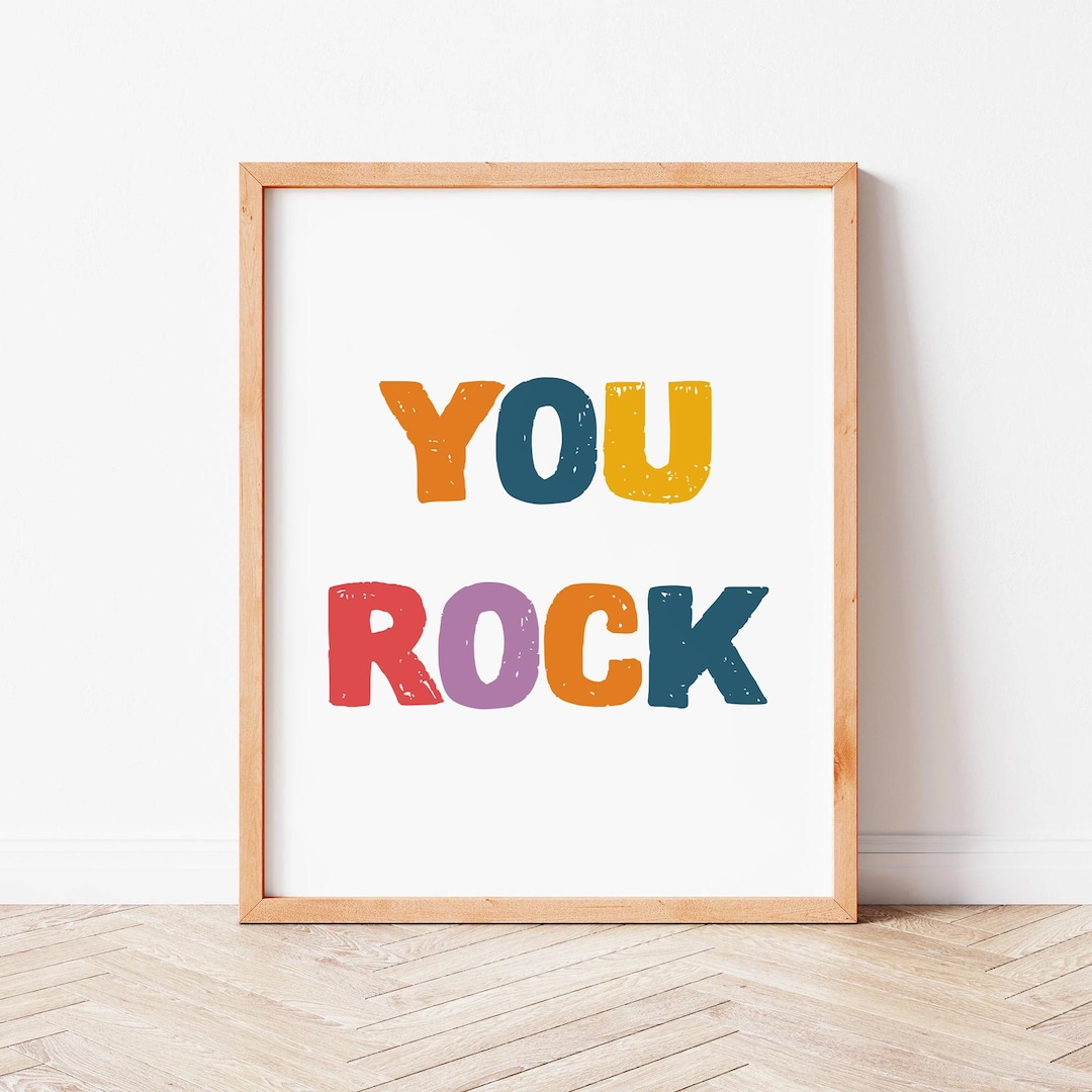You Rock Printable, Motivational Printable, Fun Digital Art, Perfect ...