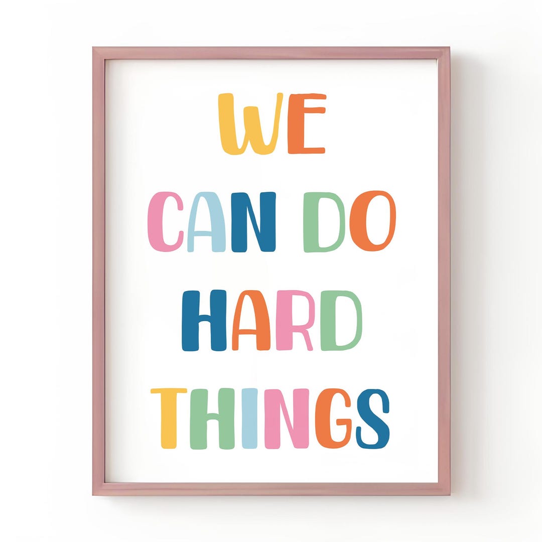 We Can Do Hard Things, Motivational Quote Print, Watercolor Boho Print ...