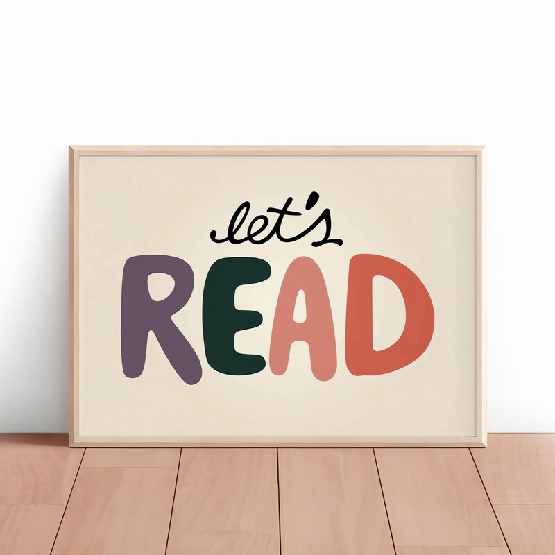 Lets Read Sign - Etsy